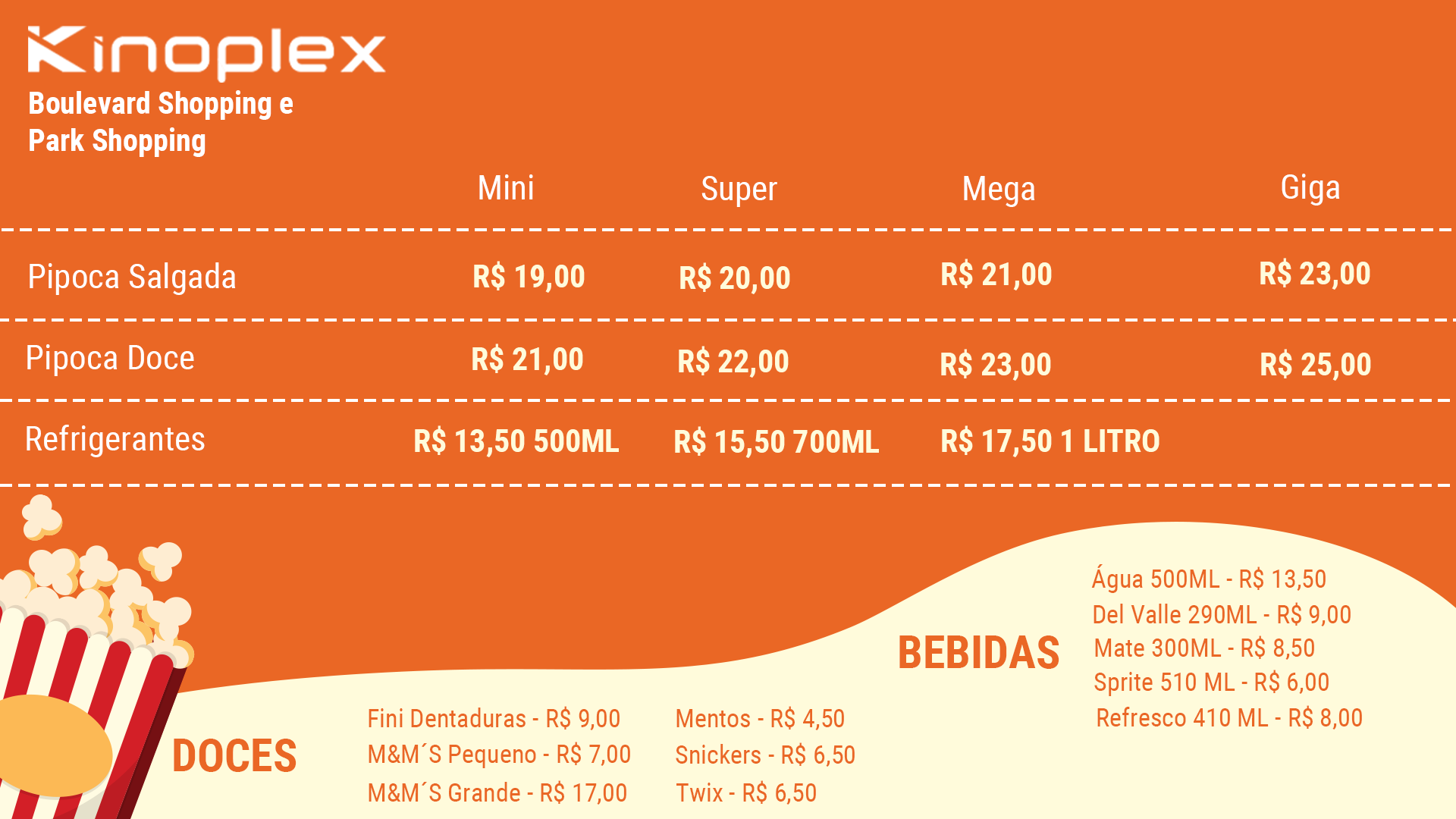 Pipoca a mais de R$ 20, refrigerante a R$ 15; guloseimas no cinema ...